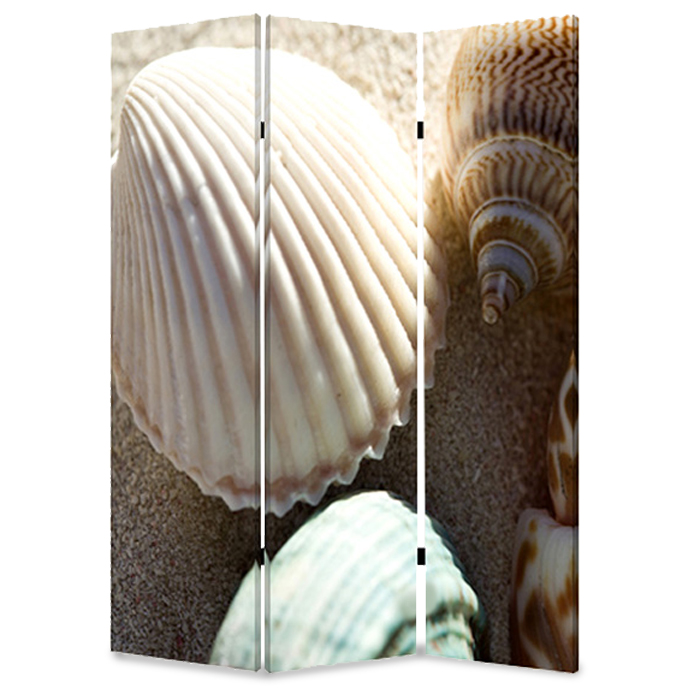 1" x 48" x 72" Multi Color Wood Canvas Sea Shell Screen - Walmart.com