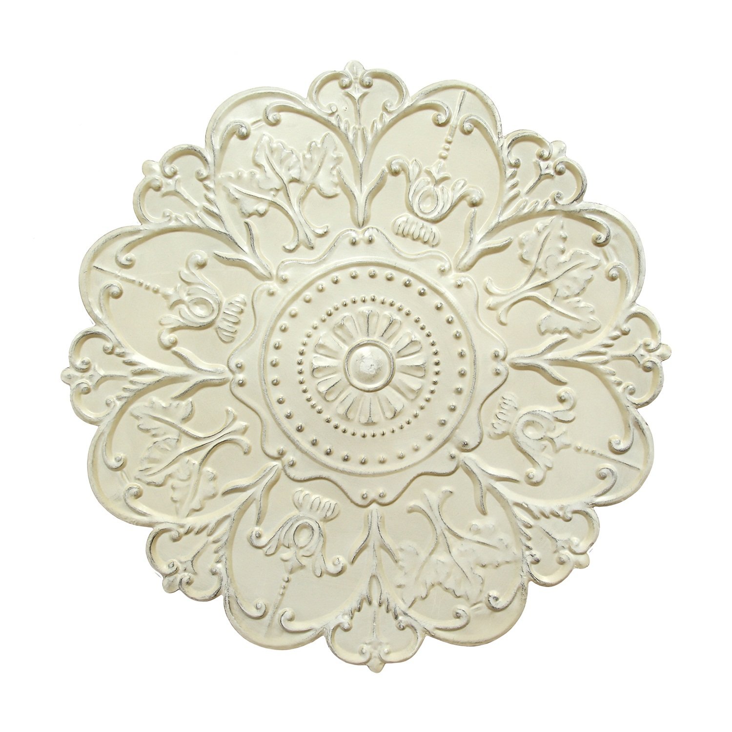 Distressed Floral Shabby Medallion Metal Wall Decor - Walmart.com