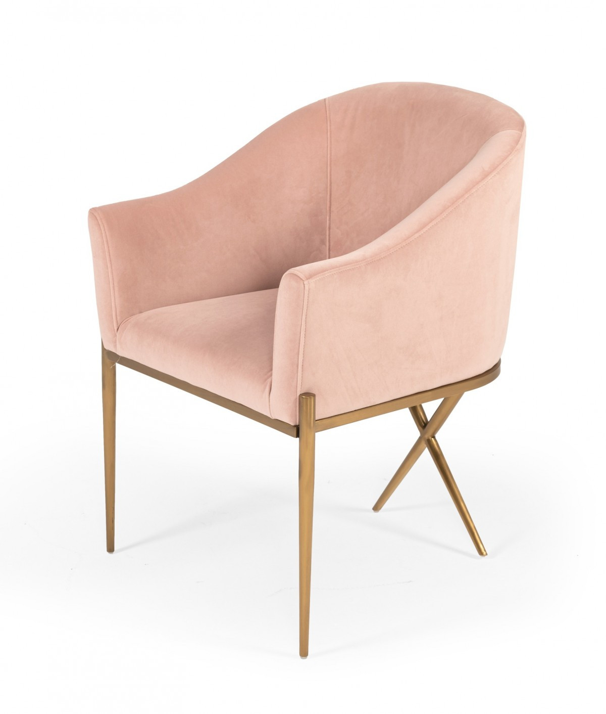 Dropship 25 Pink And Gold Velvet Arm Chair - Syncee