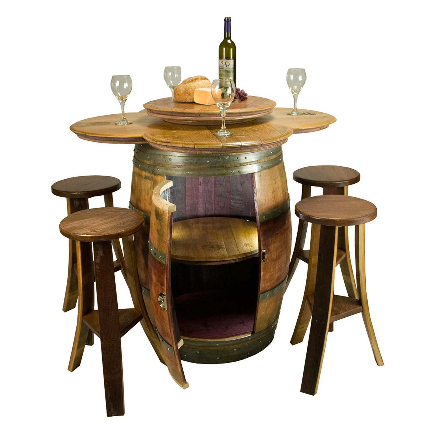 Wine Barrel Table Set: Cabinet Base