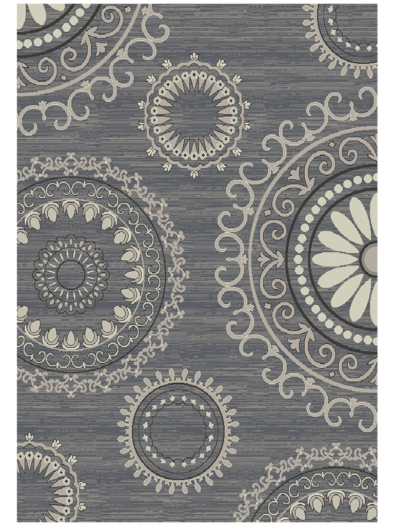 5' X 8' Kaleidescope Gray Transitional Rug