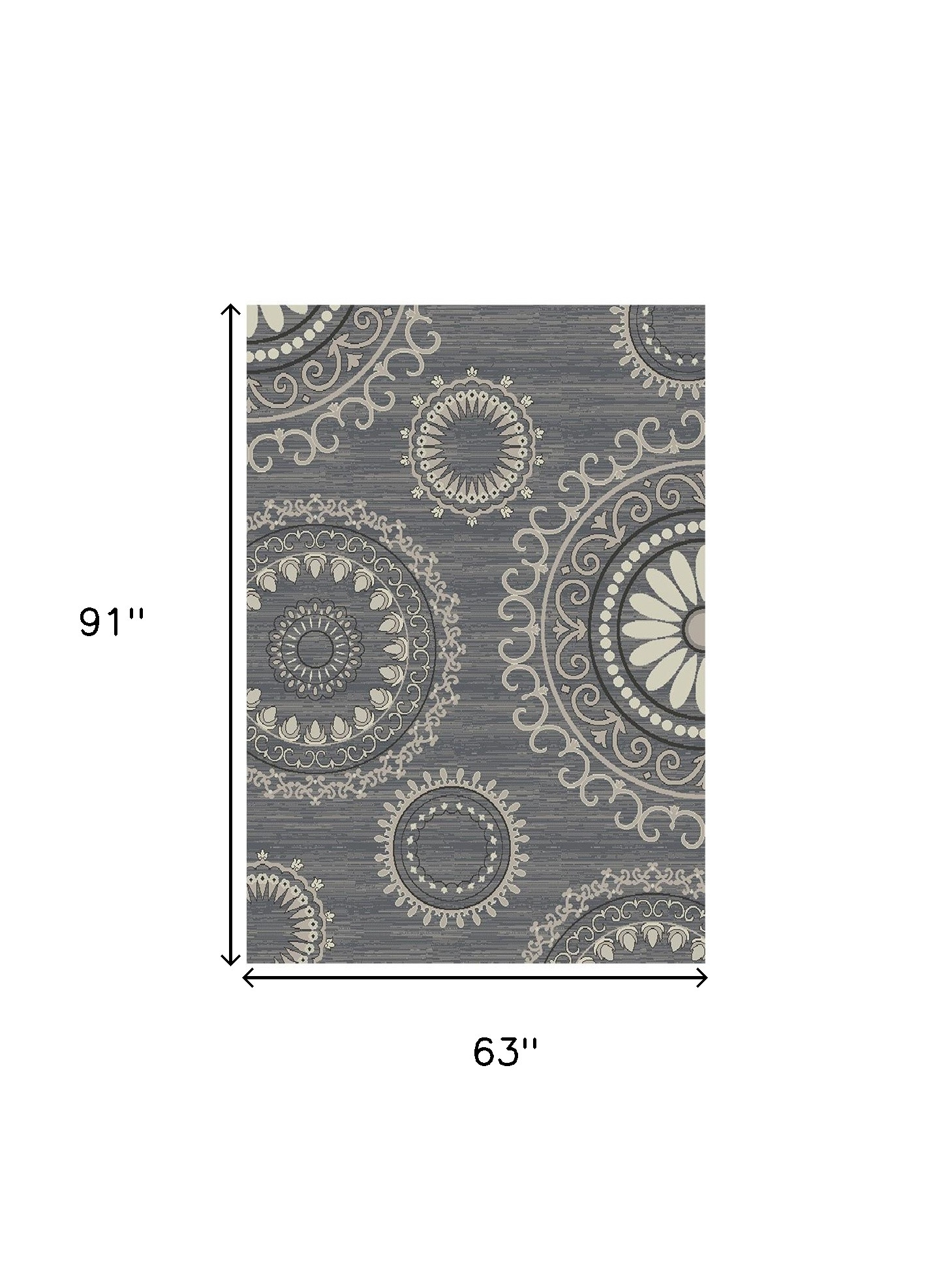 5' X 8' Kaleidescope Gray Transitional Rug